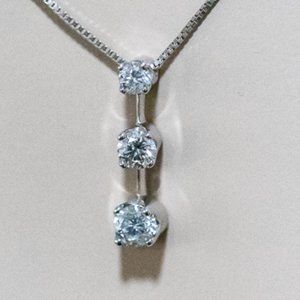 JARED | Jewelry | Ladies Platinum Three Stone Diamond Pendant Necklace ...